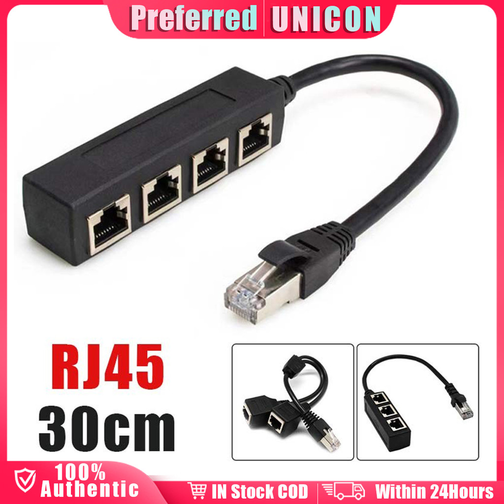 Lan Cable Splitter 1 Male To 2/3/4 Female Port RJ45 Splitter Adapter 3 ...