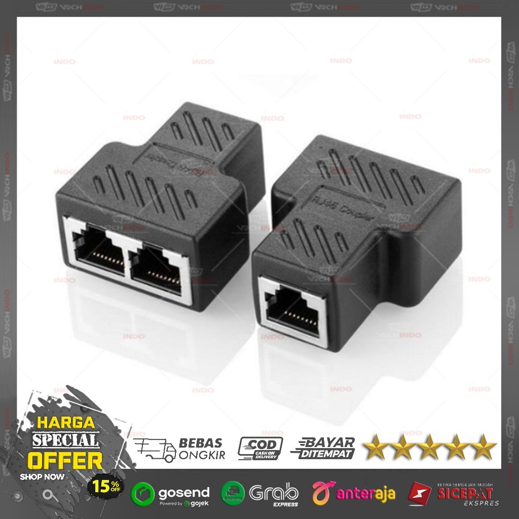 Lan Internet Barrel Connector Splitter 2/1 RJ45 Lan Cable Connection ...