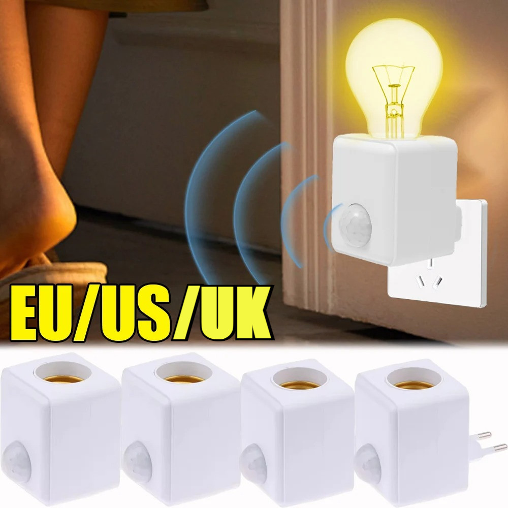 E27 Infrared Sensor Lamp Holder Base Automatic Light 220v Sound US/EU ...