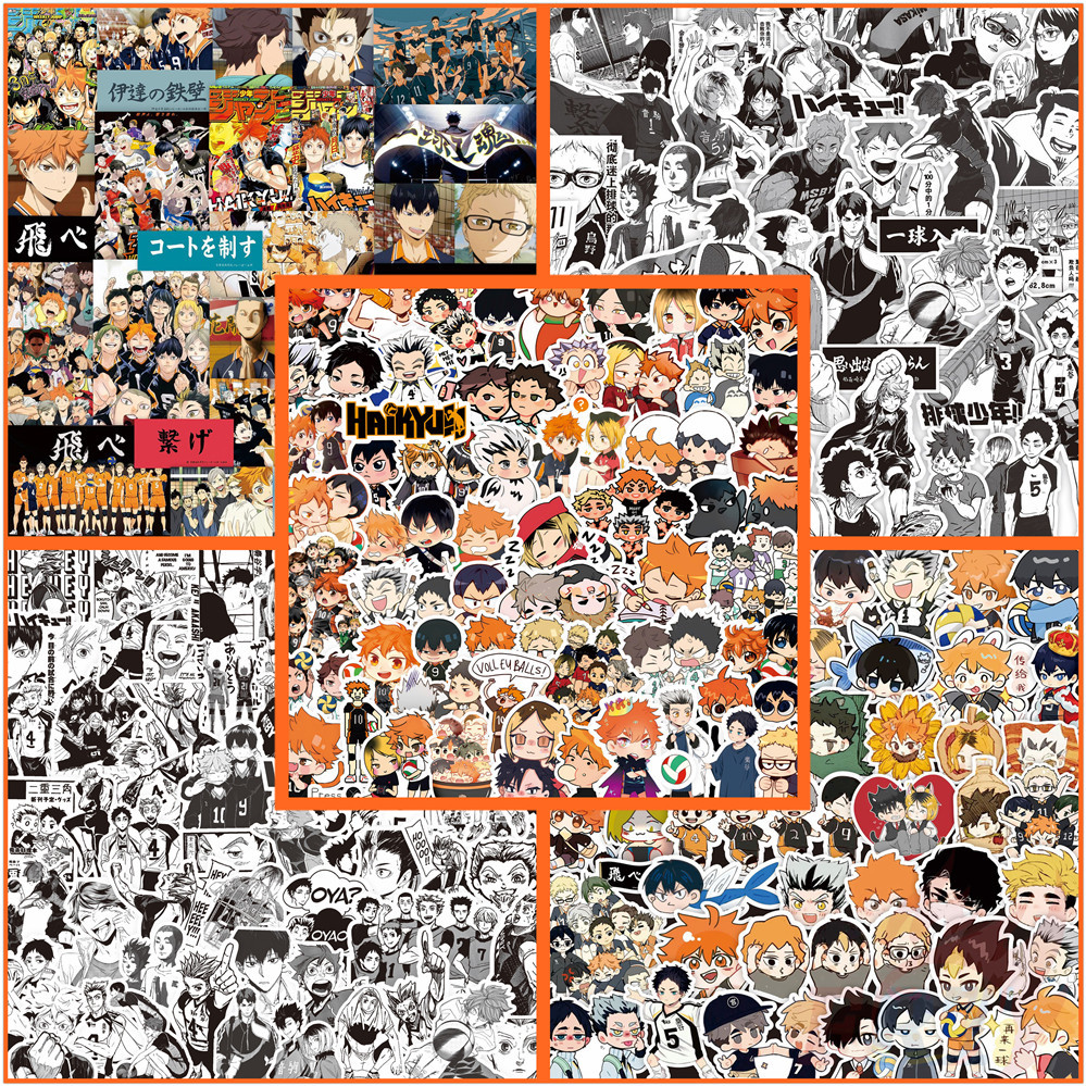 55PCS/65PCS/70PCS/100Pcs Haikyuu!! Stickers DIY Fashion Decals Doodle ...