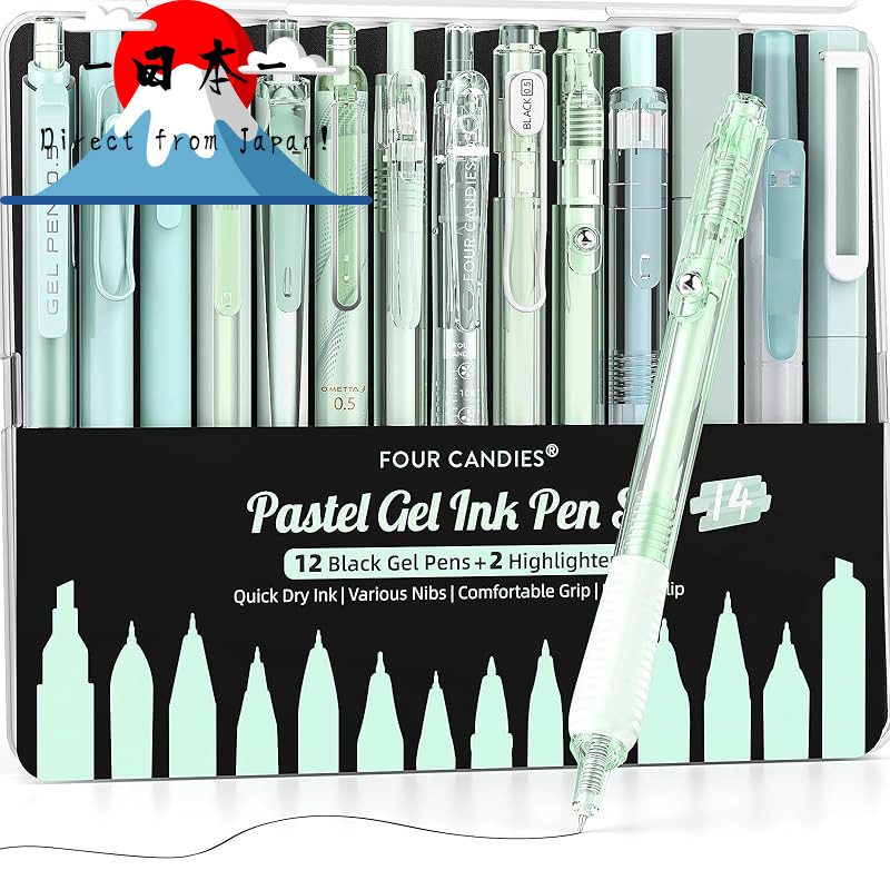 [Direct from Japan] Four Candies Cute Notebook Gel Pen Set - 12 x 0.5mm ...