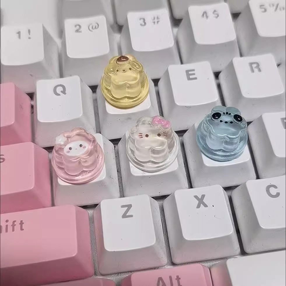 Cartoon Cute Translucent Cute Keycap for Cross Axis Mechanical Keyboard ...