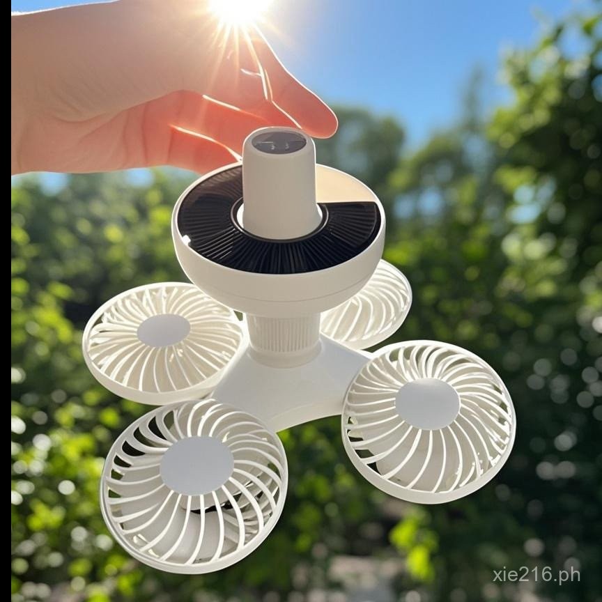 New 2025 Creative Foldable Solar Football Fan Light Outdoor Fan ...