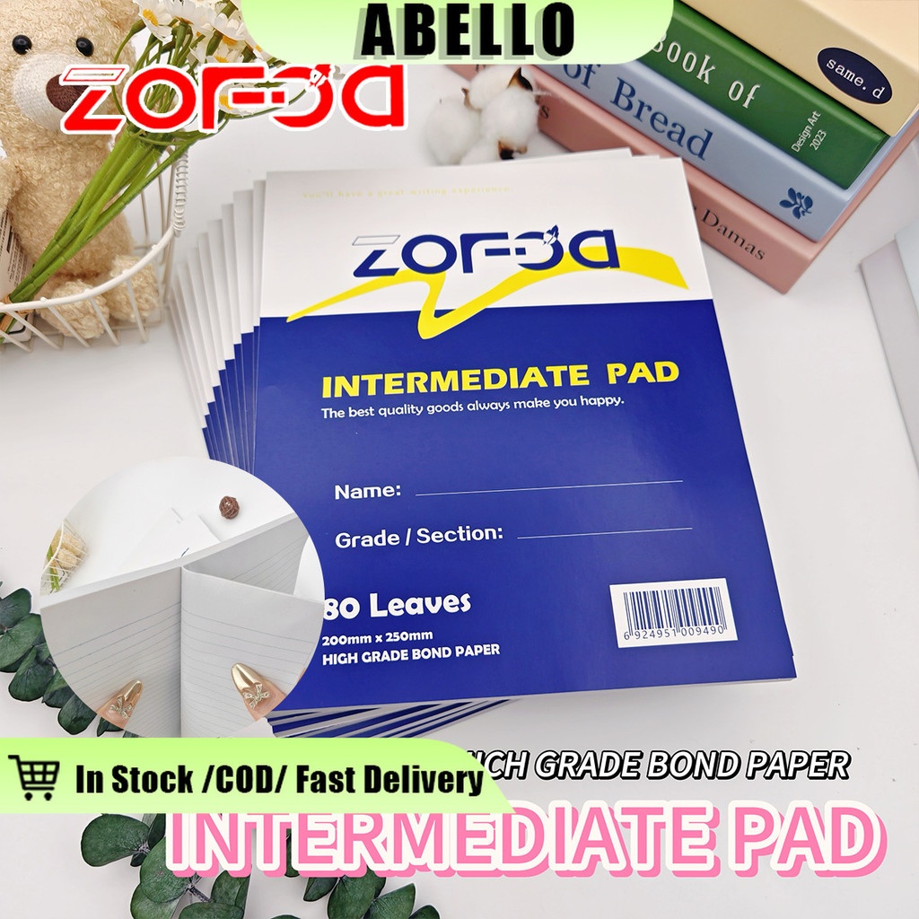 10Pcs Intermediate Pad Bond Paper 80 Leaves Writing Pad Paper 36 lines ...