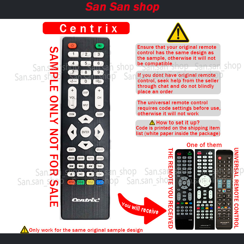 Universal remote control for centrix LED smart tv remote na gagana sa ...