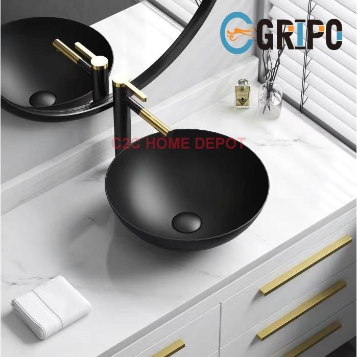GRIPO High Quality Modern BLACK bathroom counter GP0601BK | Shopee ...