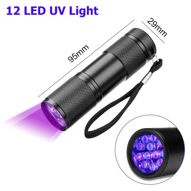 9-21LED UV Flashlight Ultraviolet Blacklight LED UV Light Lamp Torch ...