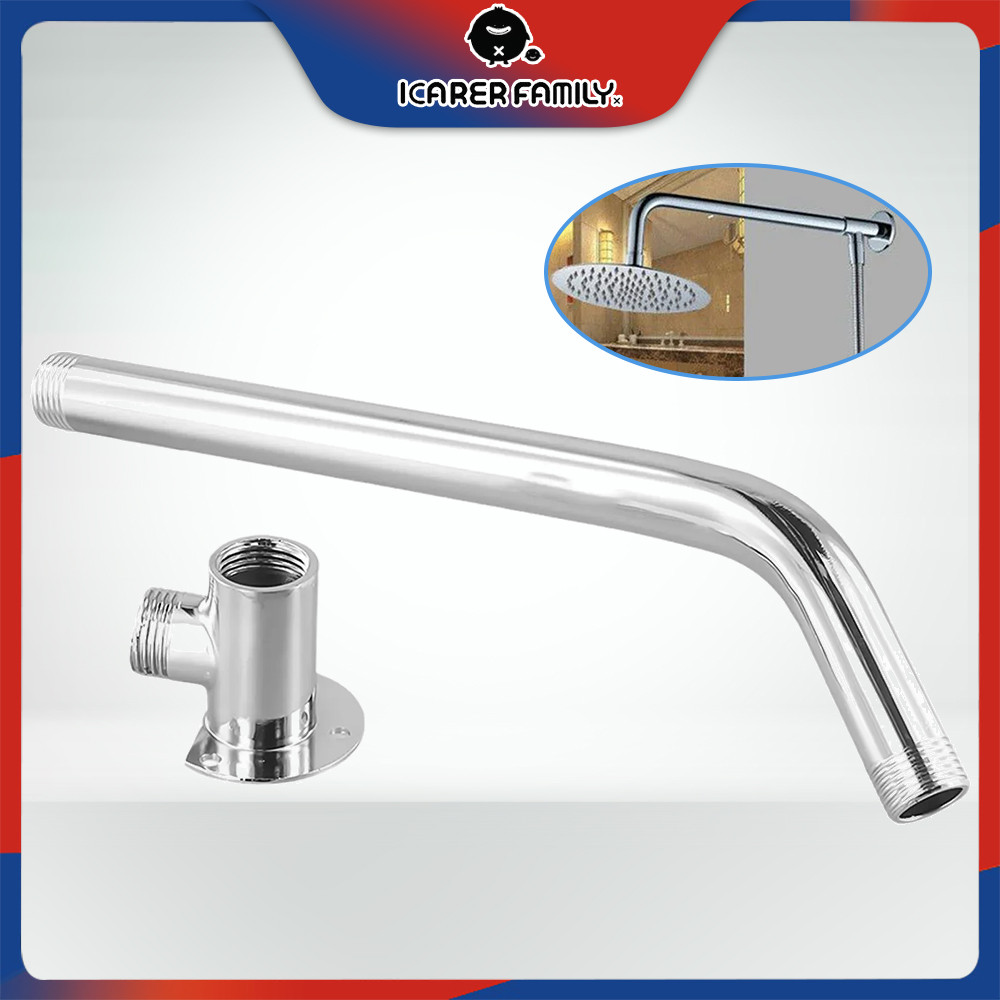 Stainless 50cm Wall Shower Head Extension Pipe Bathroom Showerhead ...