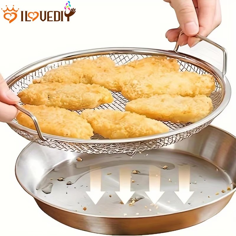 Stainless Steel Oil Filter - Food Pan Large Colander - Kitchen Oil ...