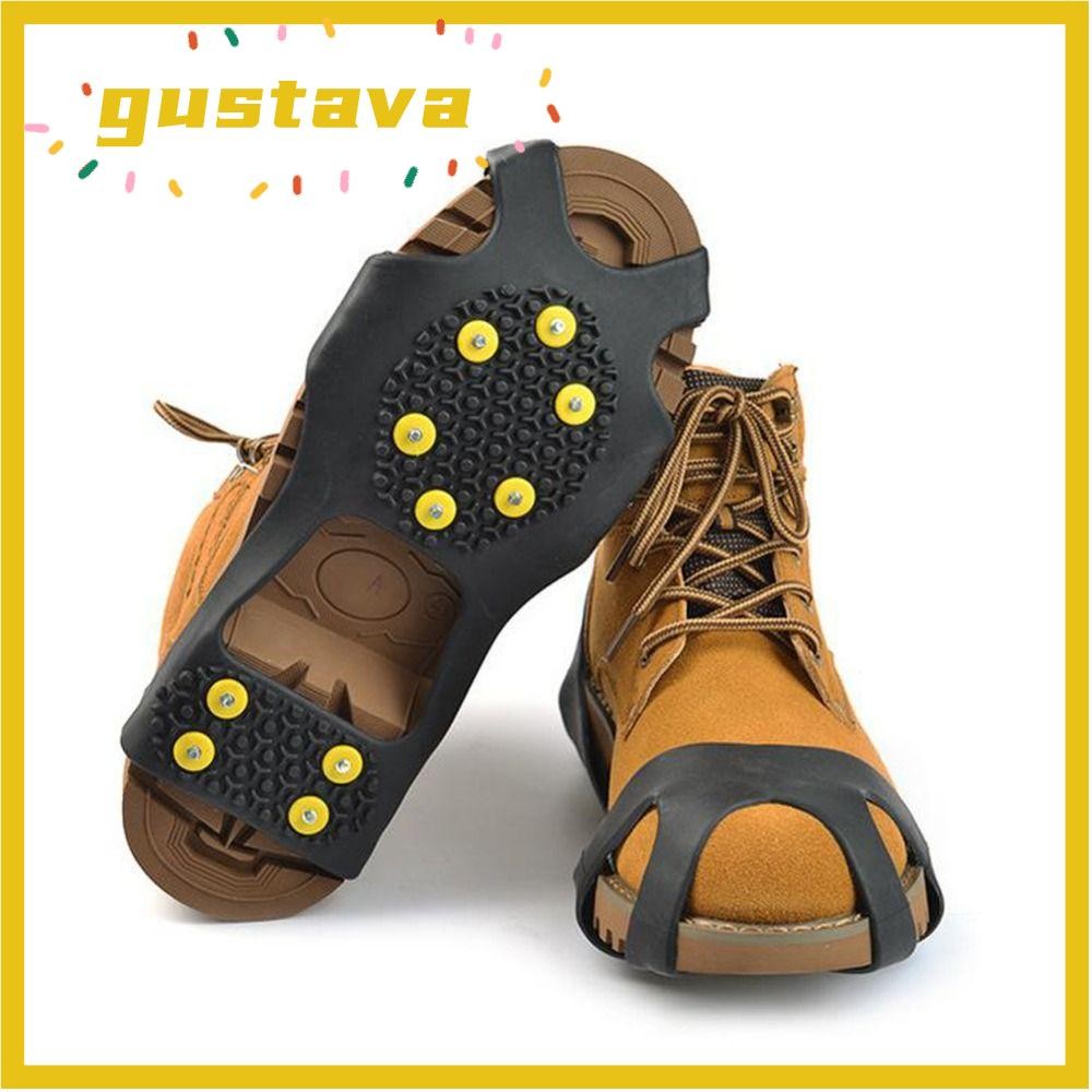 GUSTAVA 1Pair Ice Grippers, TPE 10 Studs Anti Slip Crampons, Safety ...