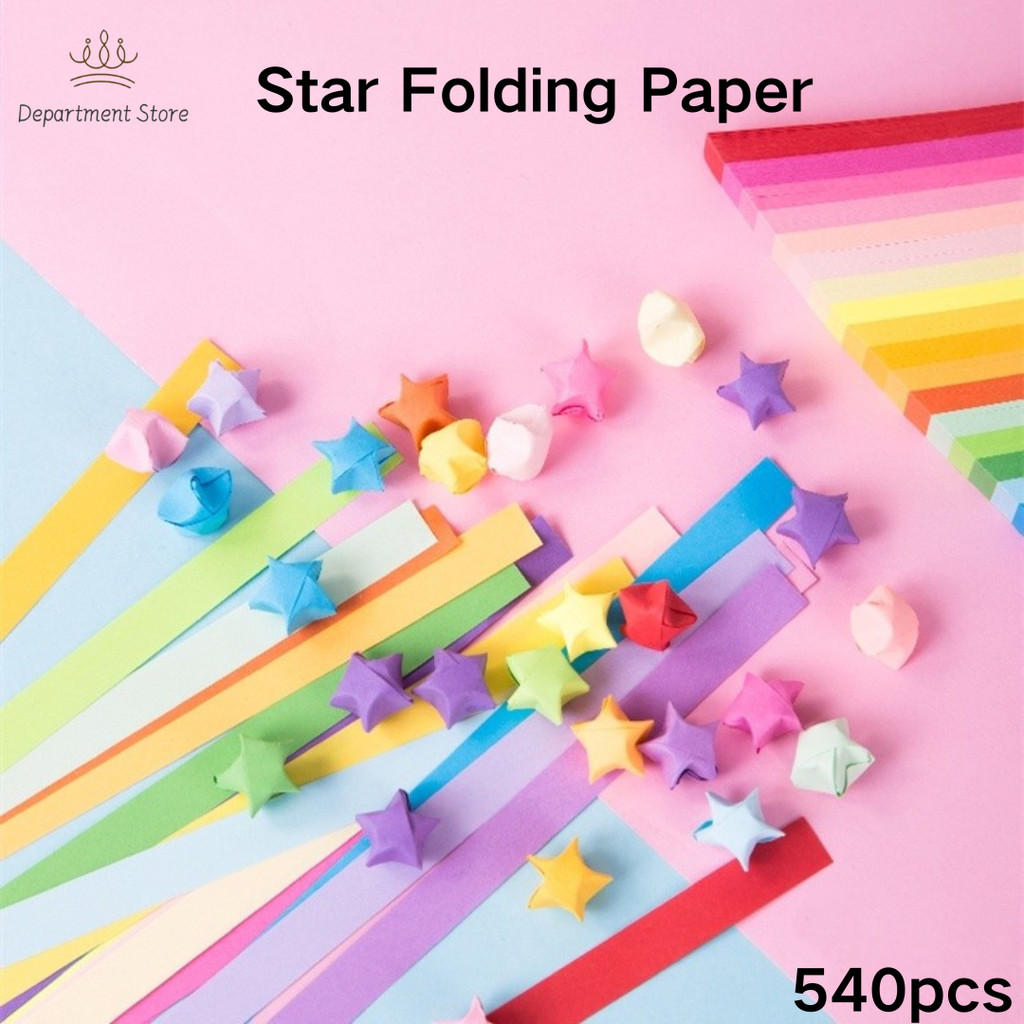 540pcs Color stars origami paper strips lucky star pentagram paper ...
