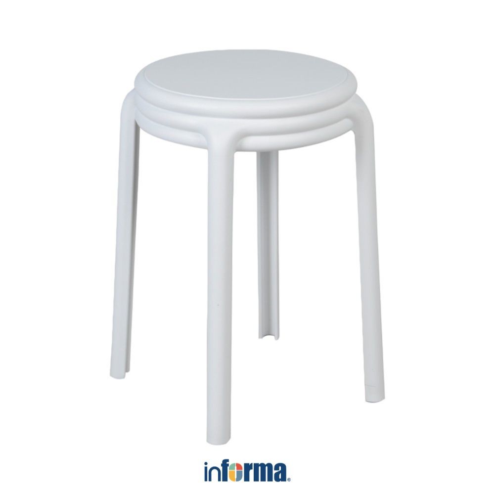 Informa Haldon Bench - White Stool With Cushion Multipurpose Seating ...