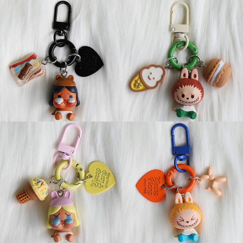 POP MART LABUBU Keychain Crybaby MINI Cute Pop Bean LABUBU Doll DIY ...