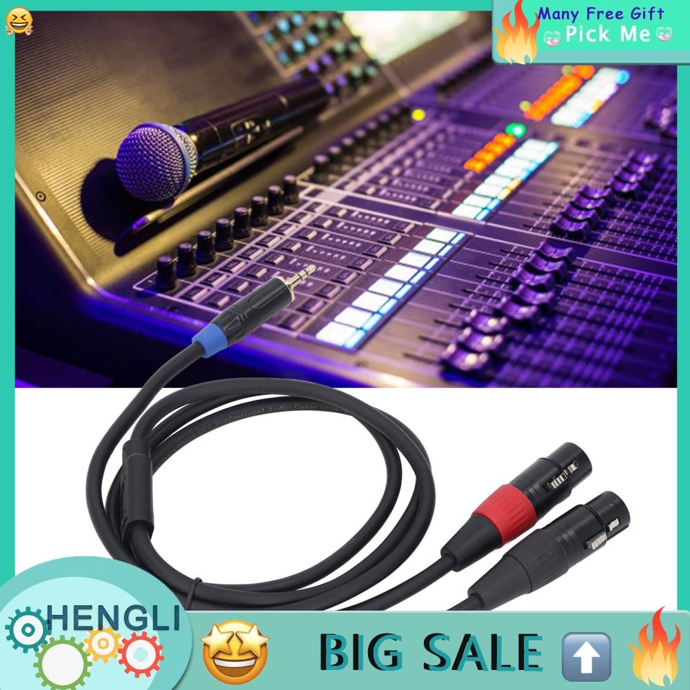 Hengli XLR To 3.5mm Y Splitter Cable Noise Reduction Dual Female Stereo ...