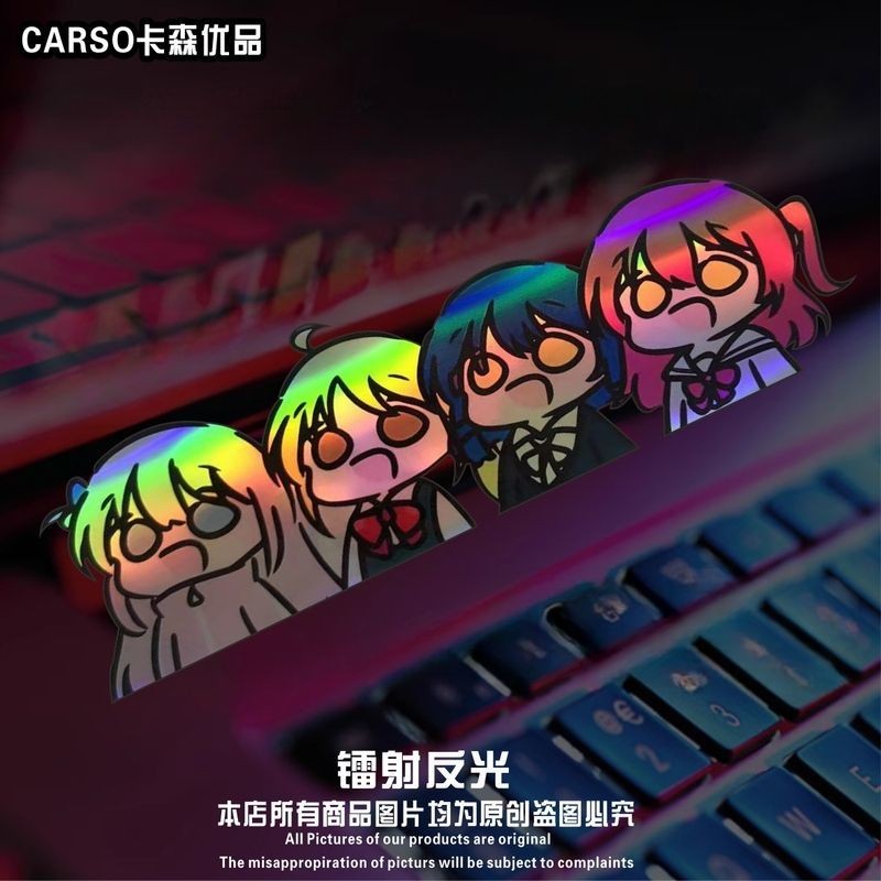 Lonely Rock Anime Laser Reflective Bumper Stickers JDM Car Body ...