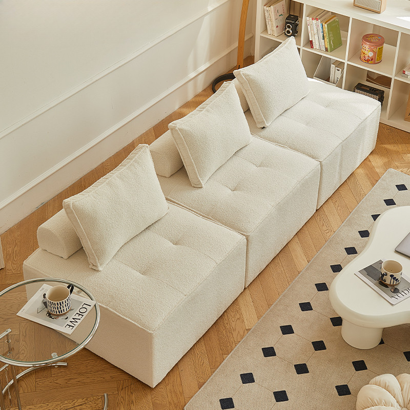 Lazy Sofa Removable And Washable Tofu Block Sofa Nordic Fabric Sofa ...