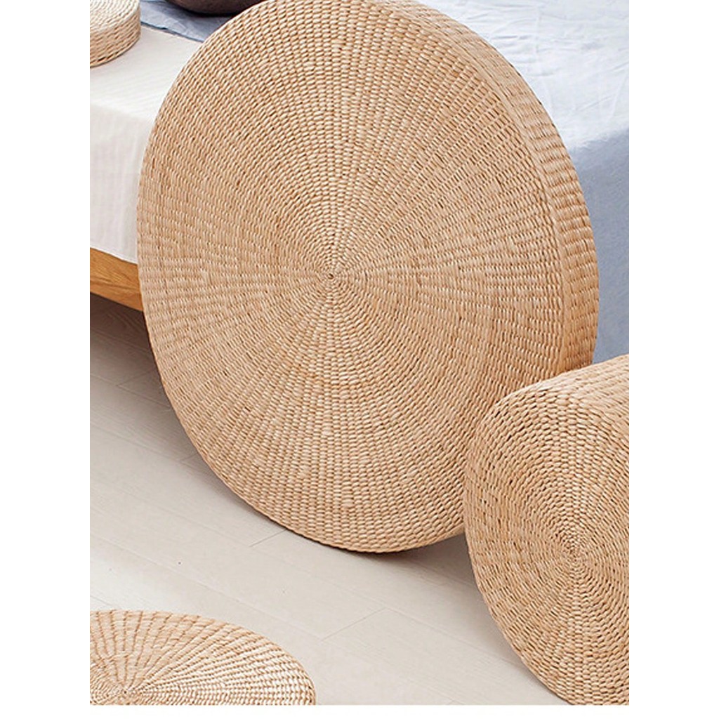 Japanese-style round straw futon seat cushion cattail mat bay window ...