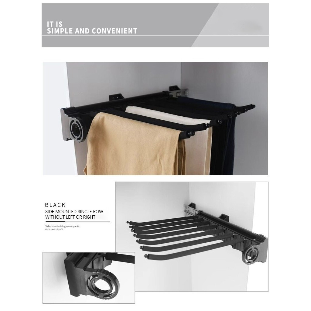 GOODHAND Multifunctional Inner Wardrobe Trousers Rack with Telescopic ...