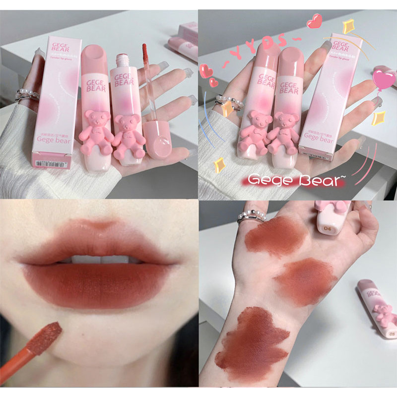 Gege Bear Tender Color Lip Tint Gloss Velvet Soft Mist Matte Appearance White Pure Desire ...