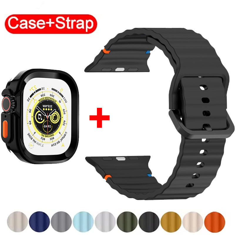 Candy Silicone Case+Strap Band Rubber correa Strap For Apple Watch ...