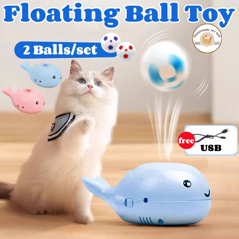 Electric Cat Toy Ball Interactive Whale Floating Ball Toys USB Charging ...