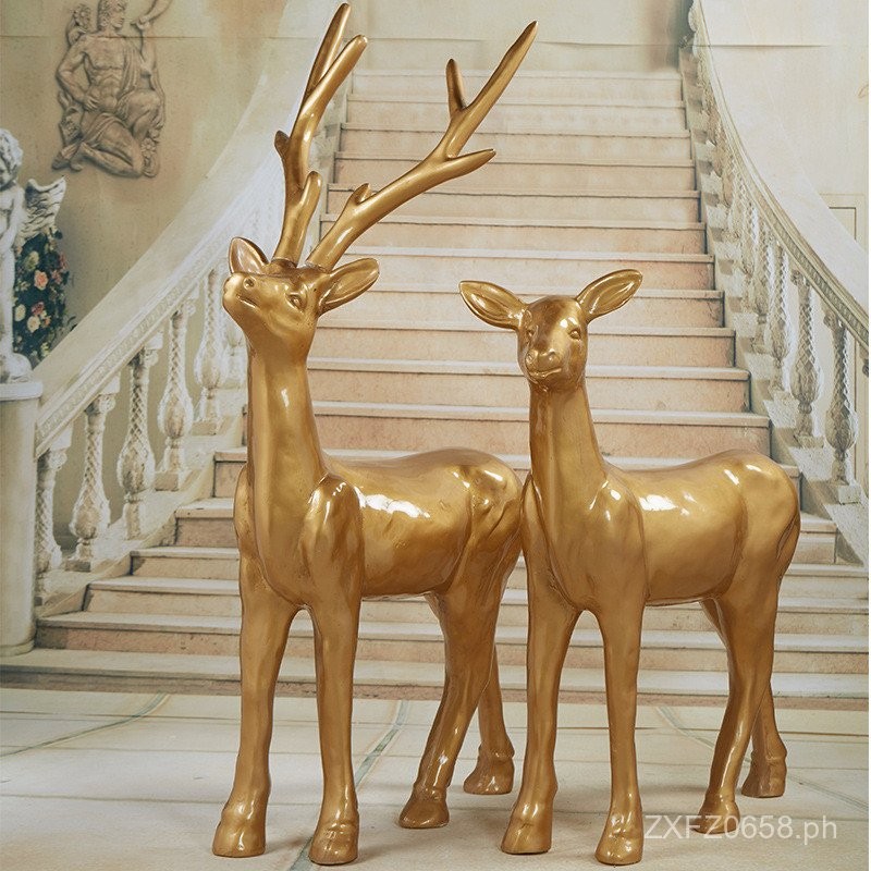 White Deer Arrangement Welcome Area Background Resin Wedding Props ...