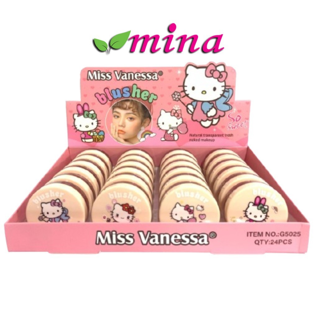 (New) MISS VANESSA Blusher Hello Kitty G5025 Viral 4 Color Pigmented Beauty Cosmetic Makeup ...