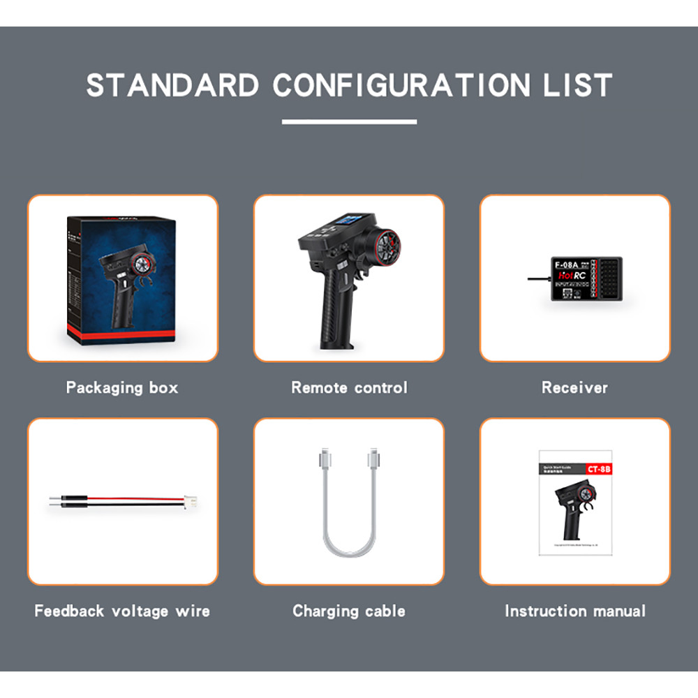 NEW HotRC CT-8B 8CH Radio Transmitter 300M 2.4GHz Digital Transmitter ...