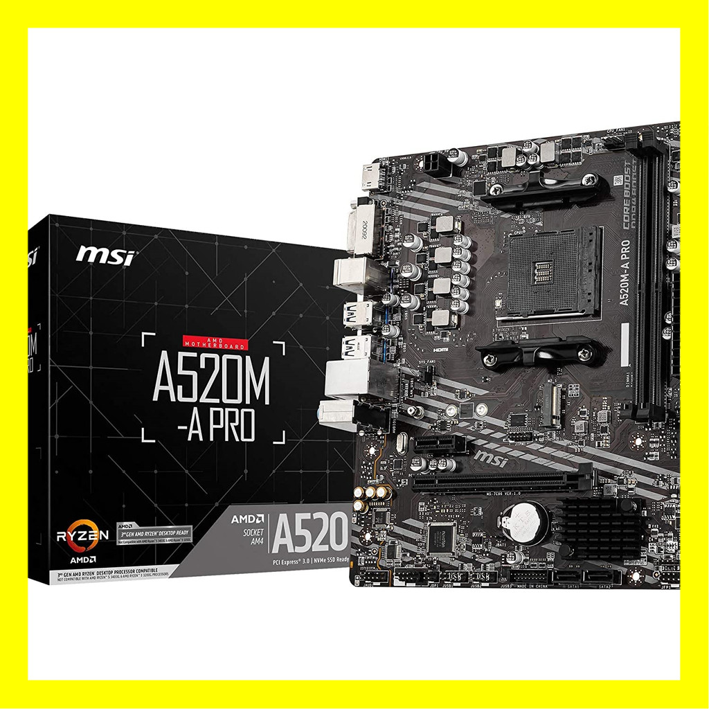 MSI Motherboard A520M-A PRO [Compatible with Ryzen 5000 series (AM4 ...