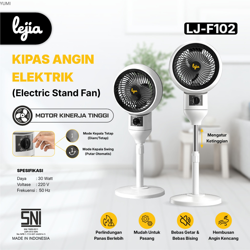 Standing Fan / Electric Fan Rotation Stand Fan Premium 3 Speed Levels ...