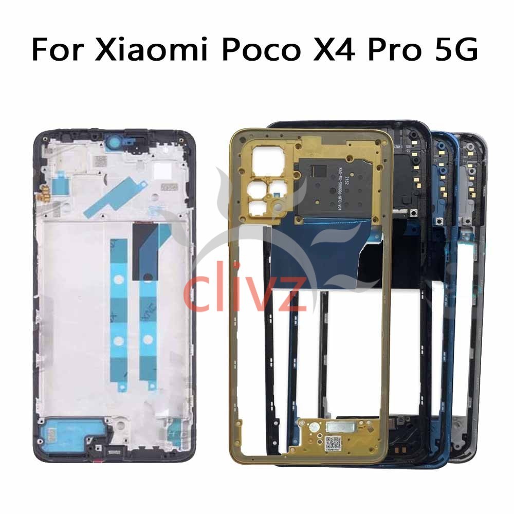 For Xiaomi Poco X4 Pro 5G Housing New Middle Frame + LCD Front frame ...