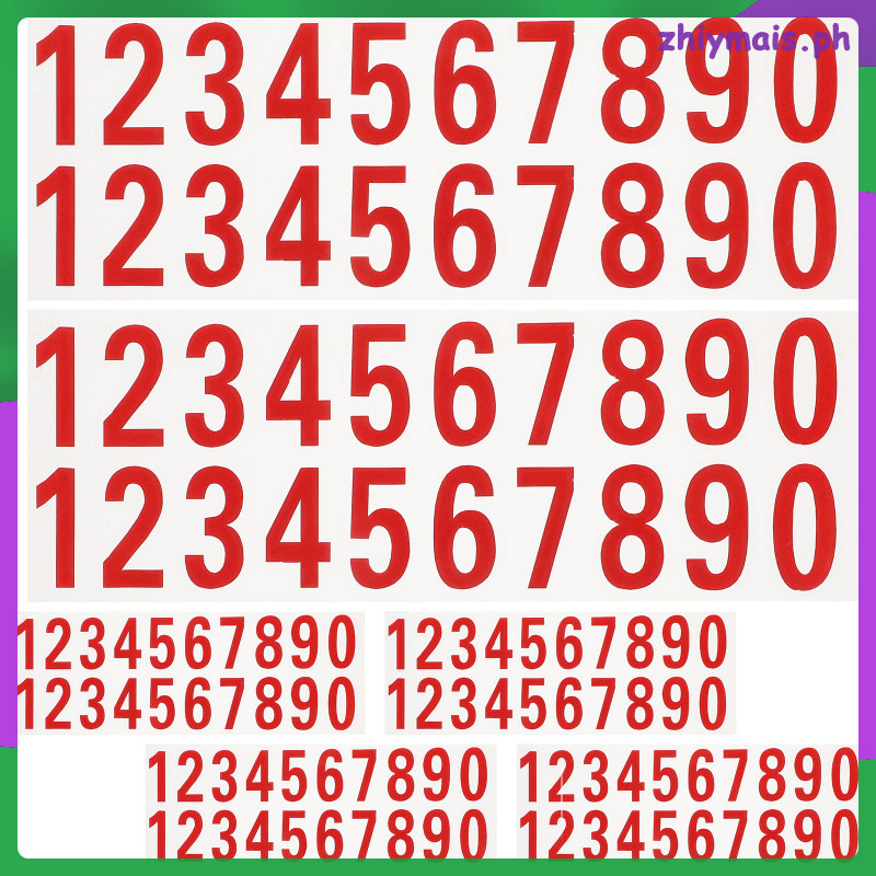 6 Sheets Email Digital Sticker Outdoor Trash Can Adhesive Numbers for ...