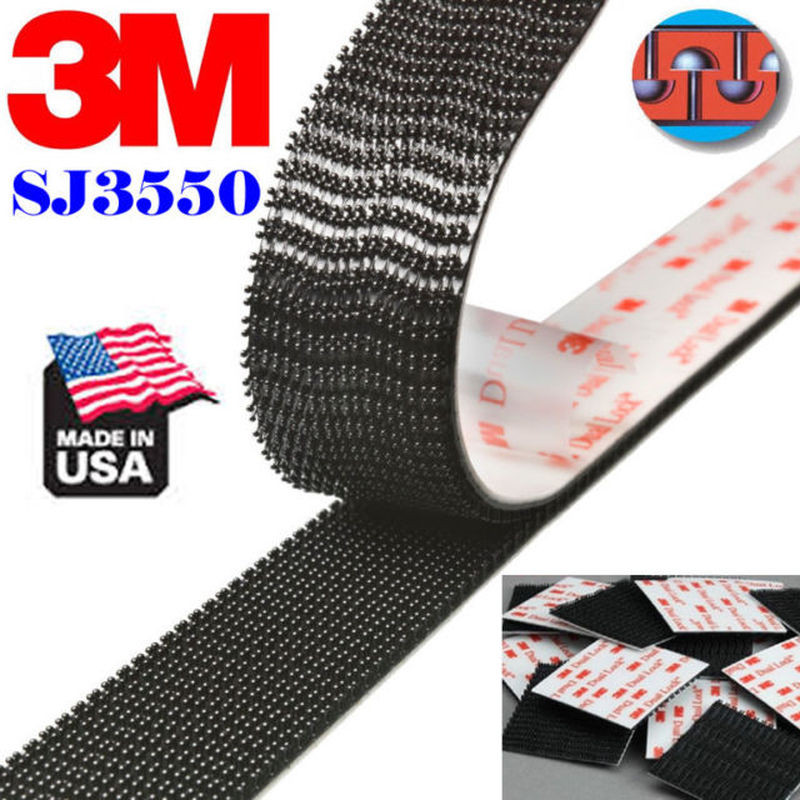 3M SJ3550CF Dual Lock Reclosable Fastener Black Mushroom Fastener ...
