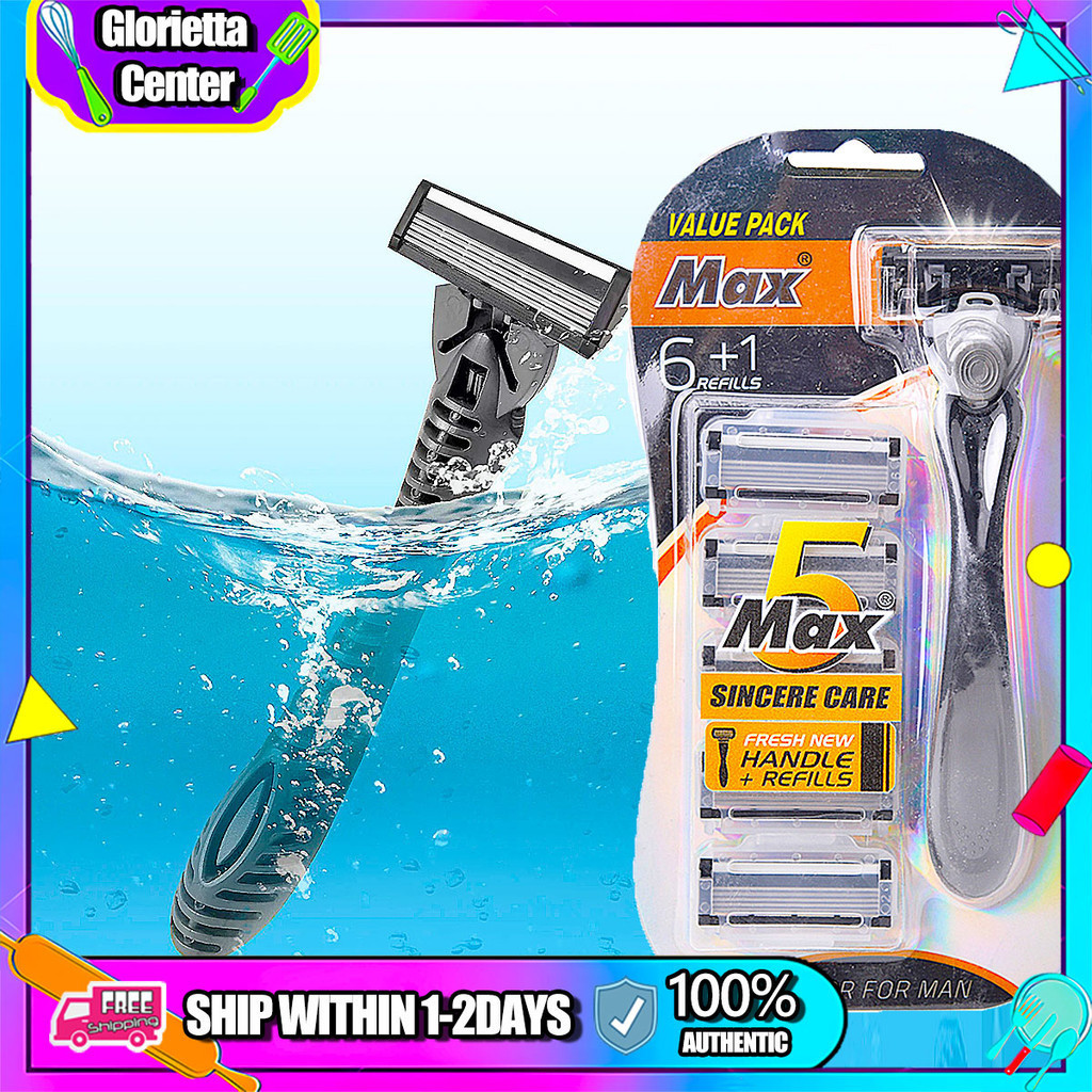 【Daily Discount】Stainless Steel Blade 1+6 Shaving Set Men's Shaver ...