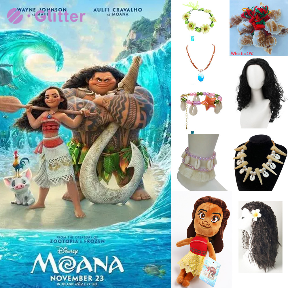 Disney Moana 2 Cosplay Necklace Anklet Wig Doll Bag Accessries for ...