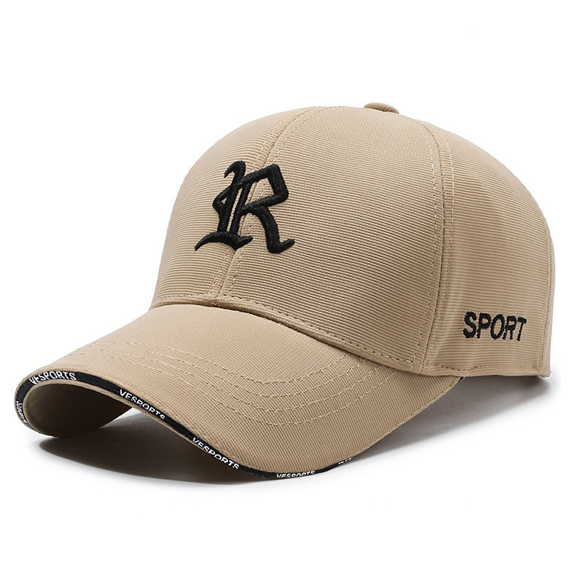 Baseball Cap Embroidered 3D R Letters Cap Casual Hard Top Curved Brim ...