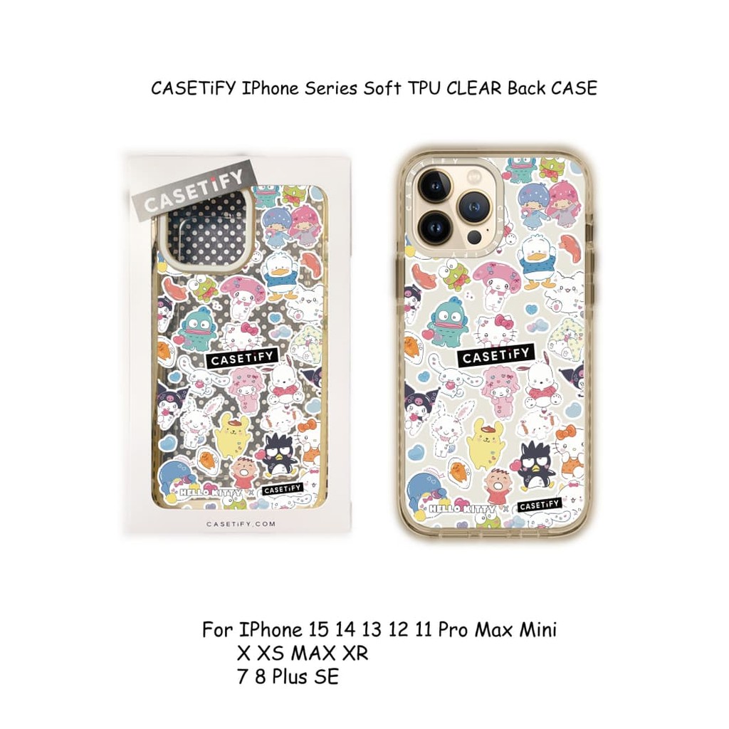 Sanrio Family CASETiFY IPhone Series Maillard khaki Soft TPU CLEAR Back ...