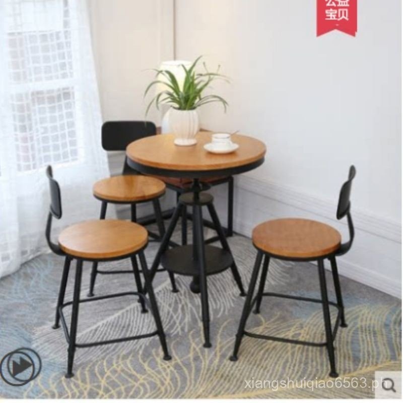 Nordic Coffee Shop Table and Chair Combination Iron Balcony Milk Tea ...