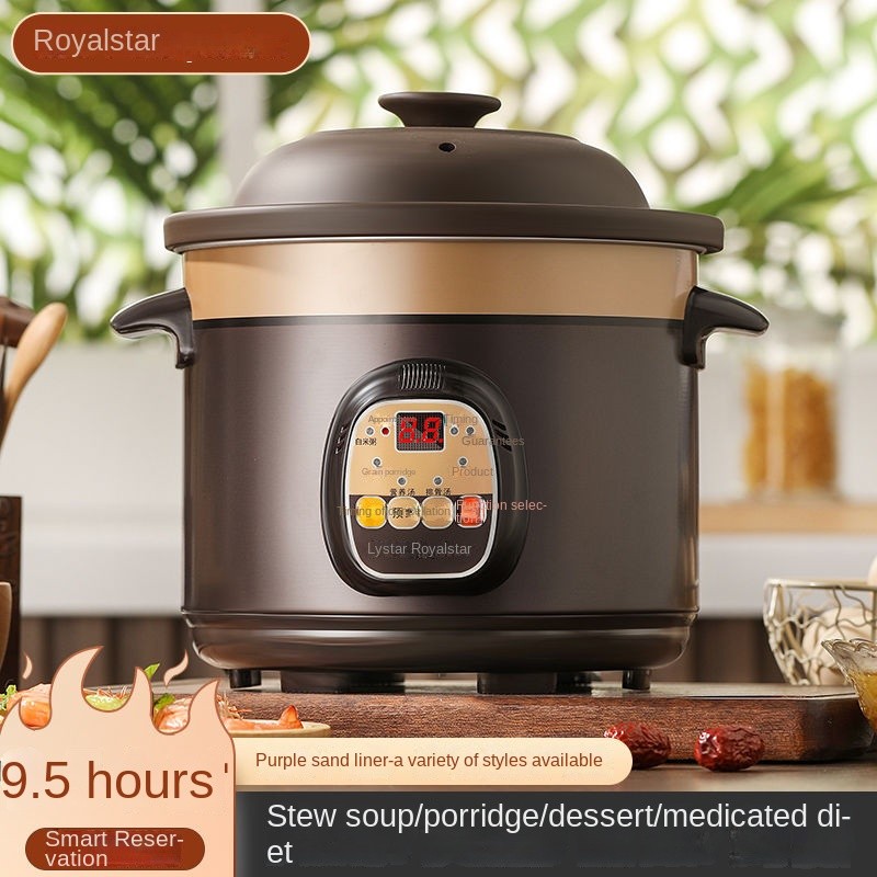 Electric Stew Pot Automatic Household Soup Cooking Congee Plug-In ...