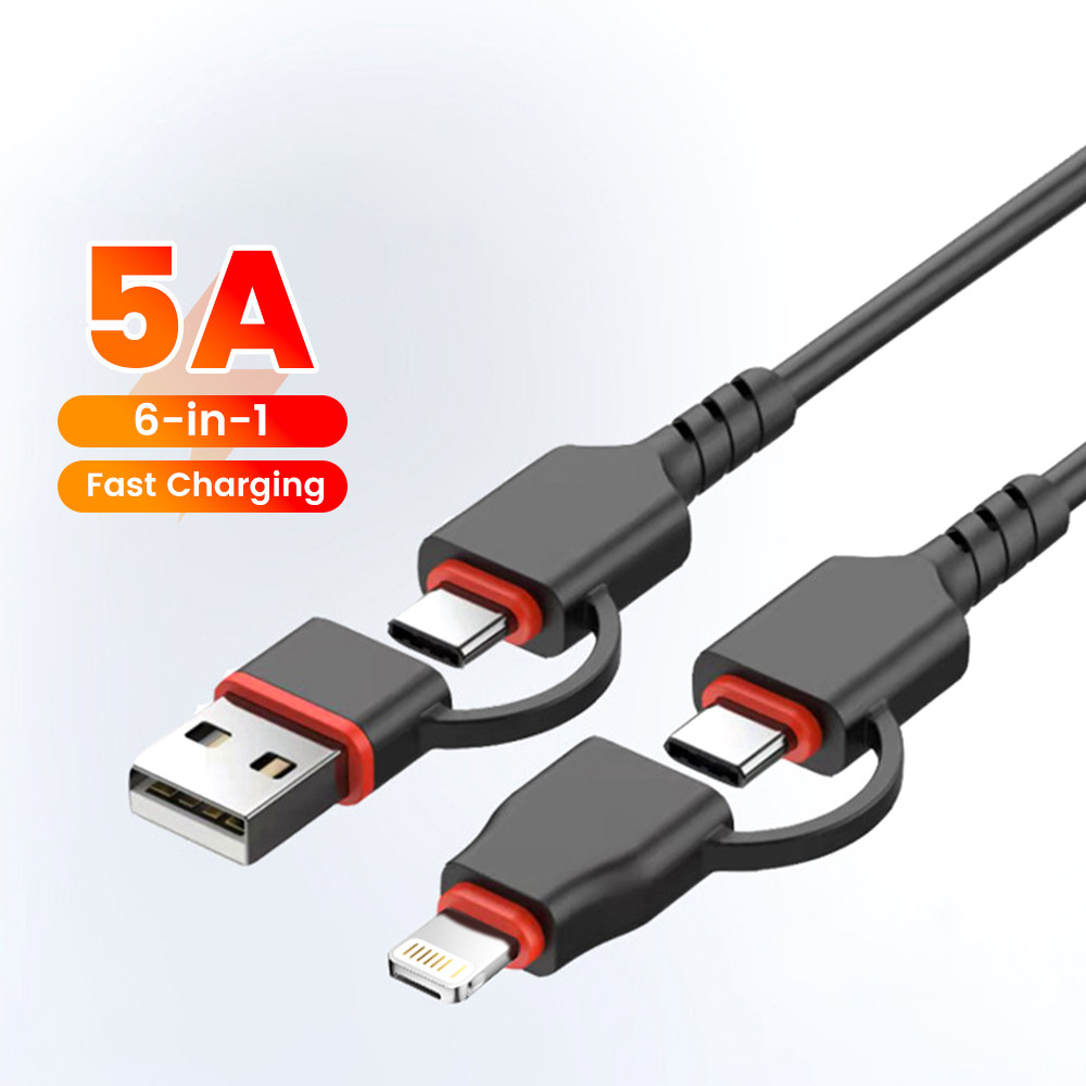 6-in-1 Multi-function Adapter Charging Cable Supports the Full Range of ...