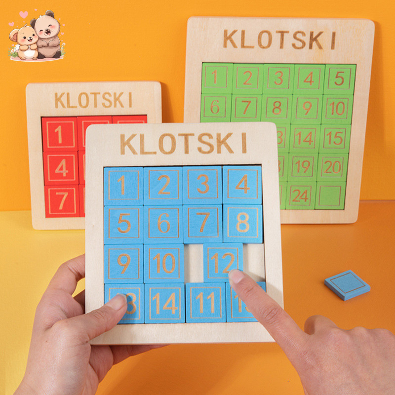 Sliding Blocks, Puzzle, Intelligence Brain Development Toy, Wooden ...