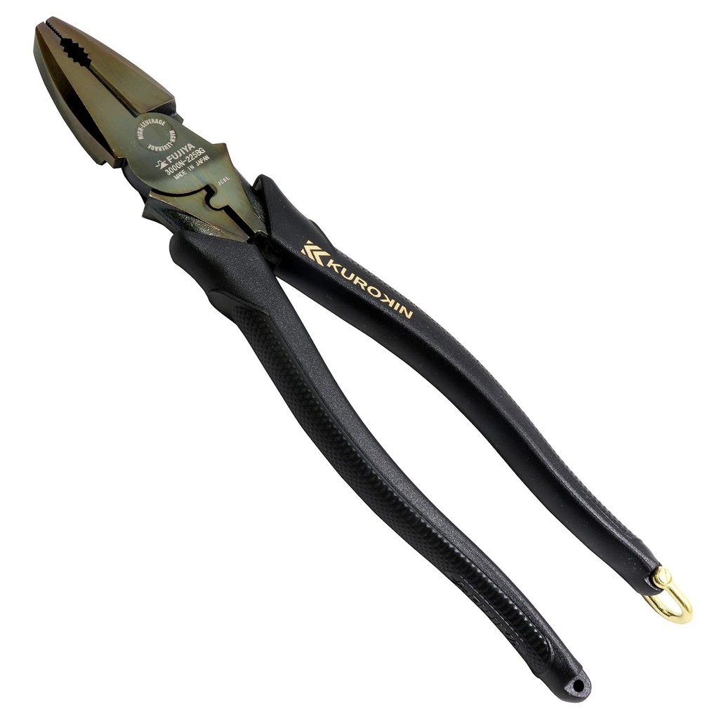 Fujiya Eccentric Power Pliers (black-gold w shackle) 225mm Eccentric leverage for easy cutting ...