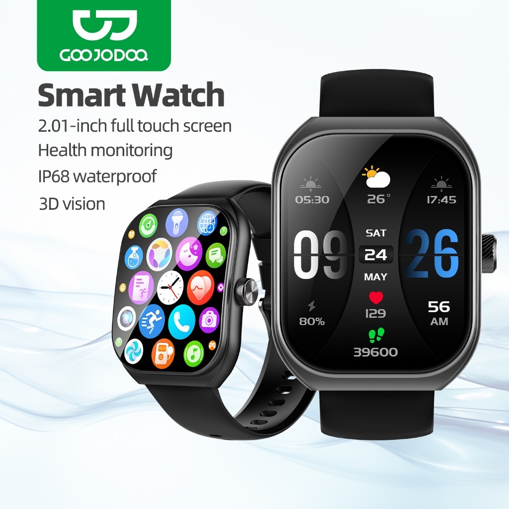 GOOJODOQ Smart Watch IP68 Waterproof with 2.01 inch IPS Screen ...