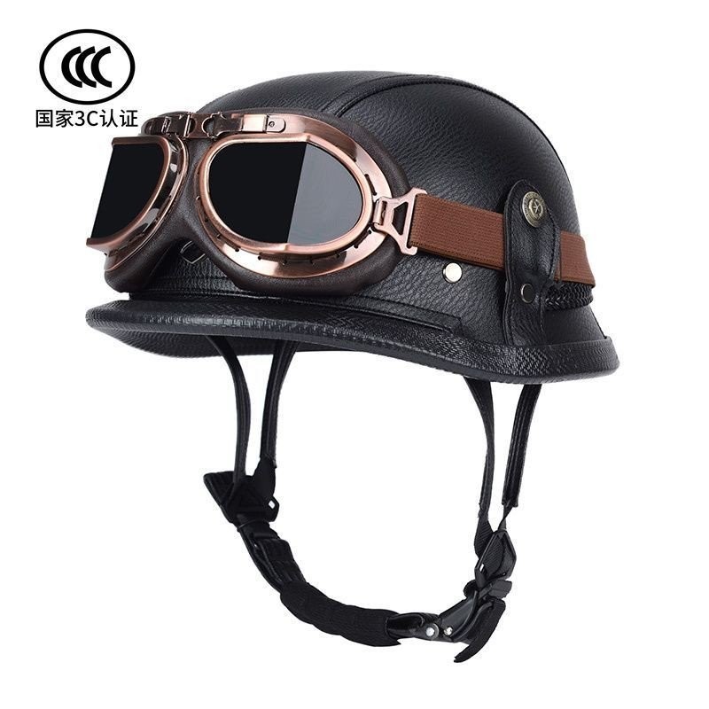WWII Men and Women Retro Cruiser Vintage Motorcycle Helmet Electric ...