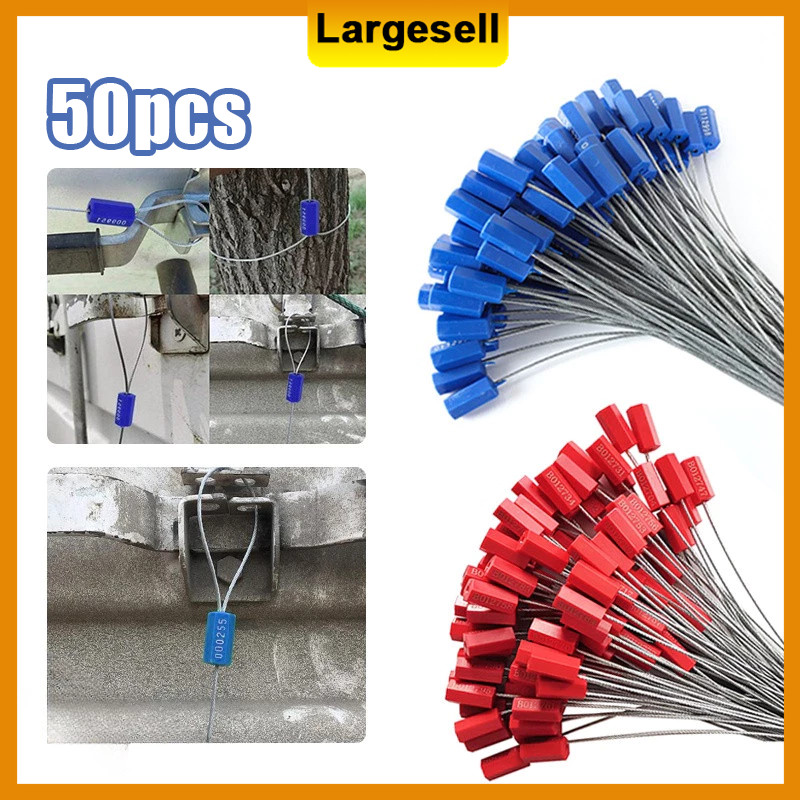 50Pcs Disposable Steel Wire Lead Seal Anti-tamper Numbered Cable Seals ...