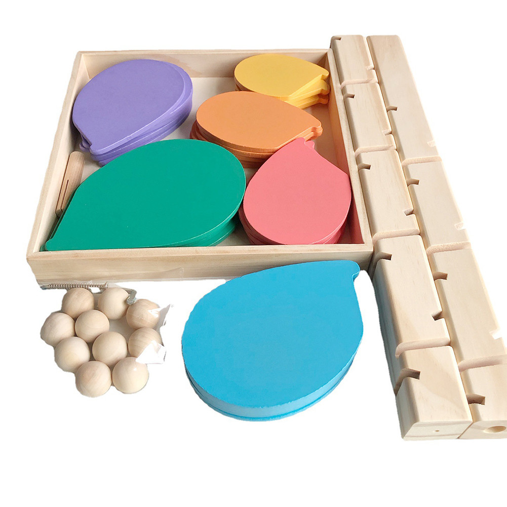 Wooden Rainbow Music Sounding Trees Marble Run Ball Race Track Game for ...