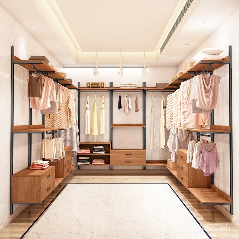 Open Wardrobe Cloakroom Storage Rack Wall-Mounted Metal Clothes Rack ...