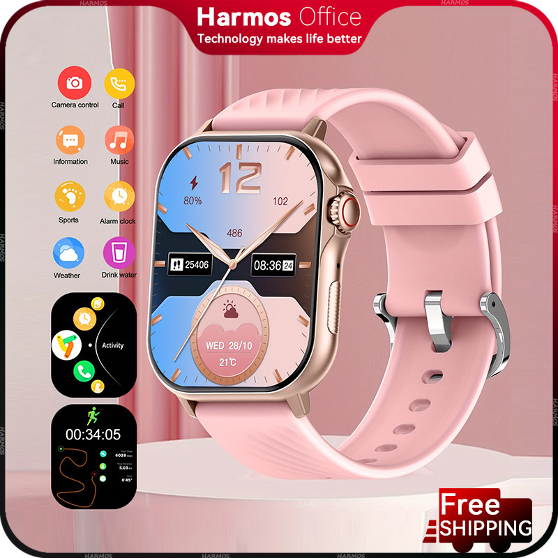 Harmos 2.13" Large AMOLED Smart Watch with GPS Tracking 100+ Sports ...