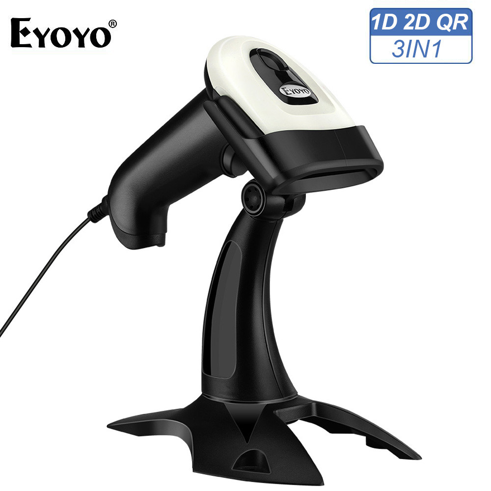 Eyoyo Handheld 1D 2D Barcode Scanner with Adjustable Stand Via ...