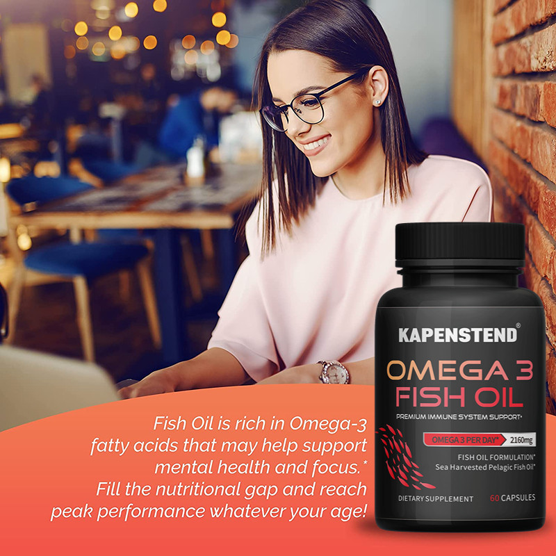 Fish oil capsules, Omega-3, to supplement brain, cardiovascular and ...